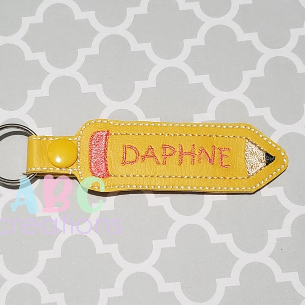 Personalised Pencil Key Chain - Etsy UK