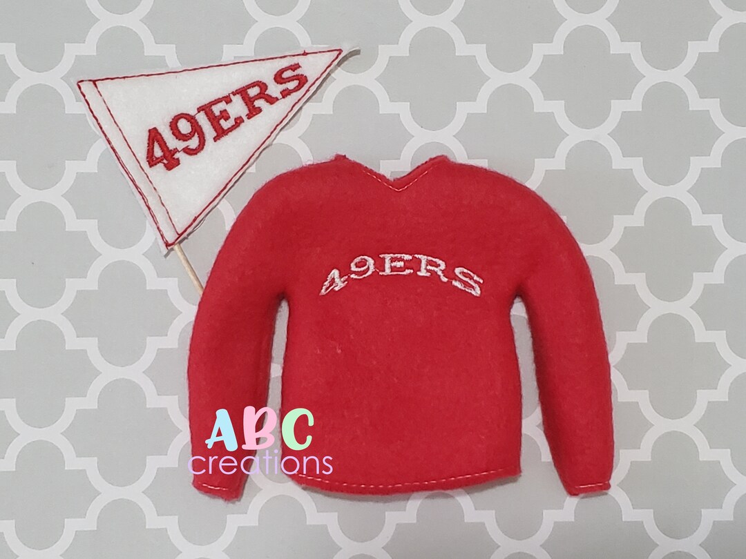 49ers Elf Sweater and Pennant Flag Bundle, Spirit, School, ITH, Digital ...
