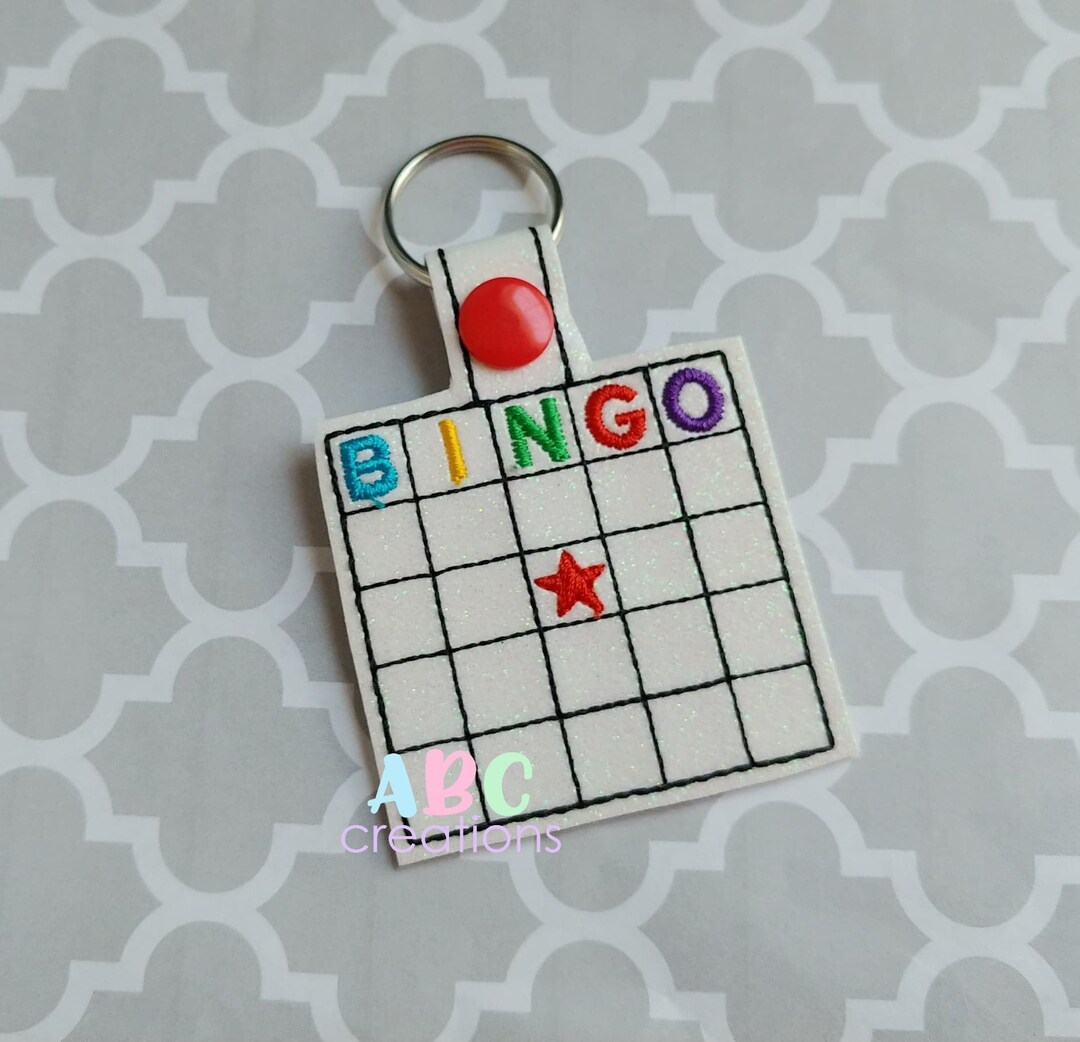 BINGO Snap Tab, Bingo Board, Gambing, Key Chain, Key Fob, Snap Tab, ITH ...