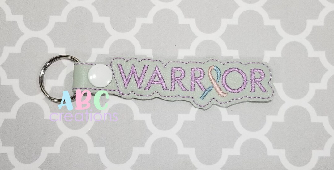 Warrior Cancer Awareness Snap Tab, Cancer, Two Colored Ribbon, Key ...
