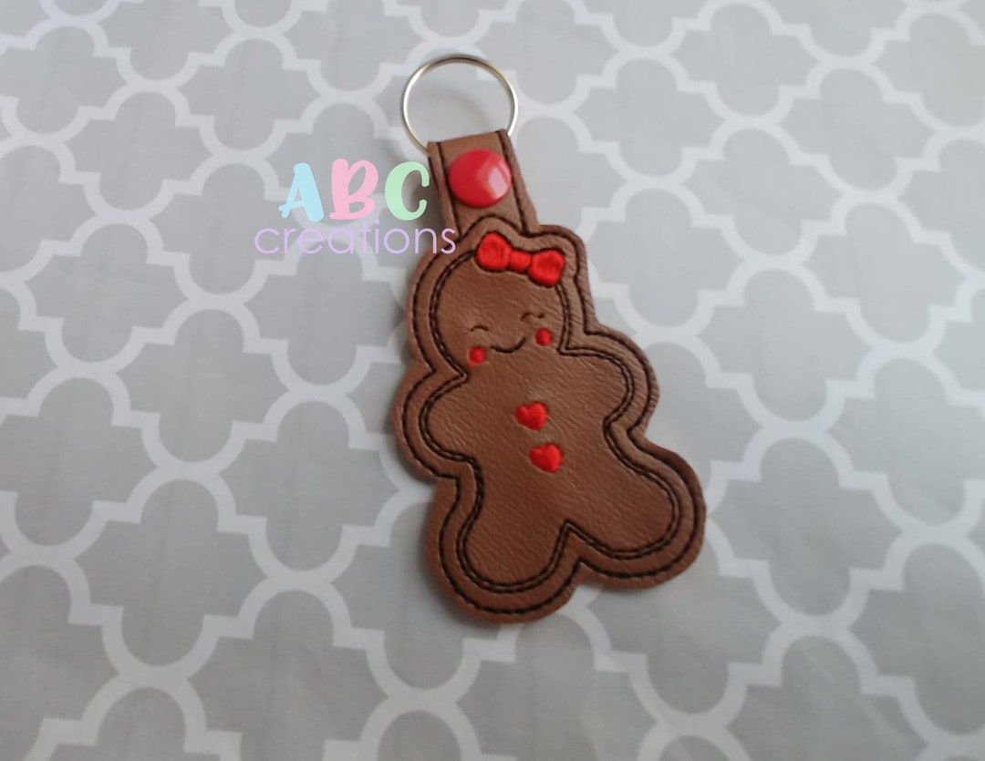 Gingerbread Cookie Girl Key Chain, Gingerbread Man Key Chain, Key Chain ...