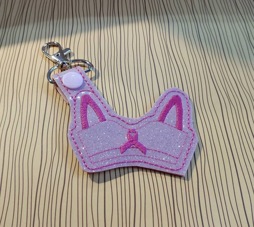 Breast Cancer Top Breast Cancer Bra Key Chain Key Fob Snap | Etsy