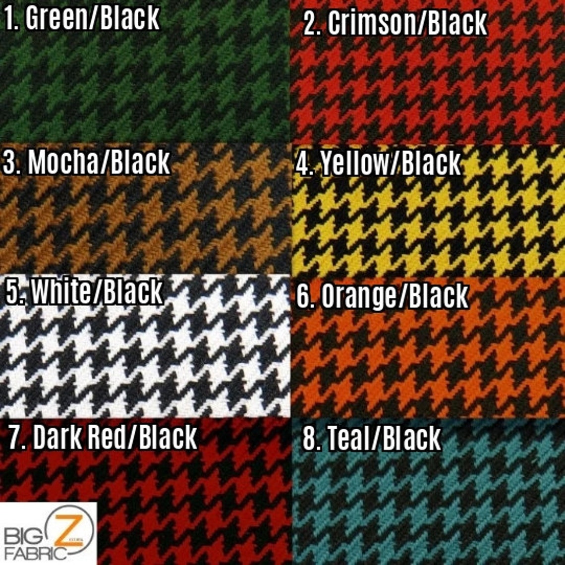 Houndstooth Upholstery Fabric 10 COLORS Sold by the Yard - Etsy