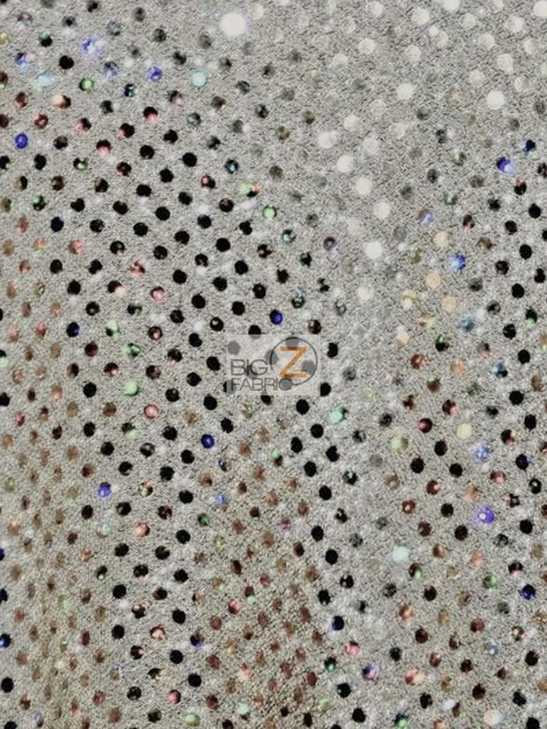Small Dot Confetti Sequins Fabric - WHITE/SILVER - Sold by the Yard ...