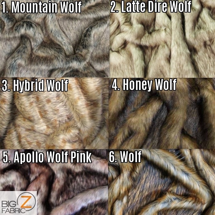 Faux Fake Fur Animal Coat Costume Fabric wolf Series 19 - Etsy