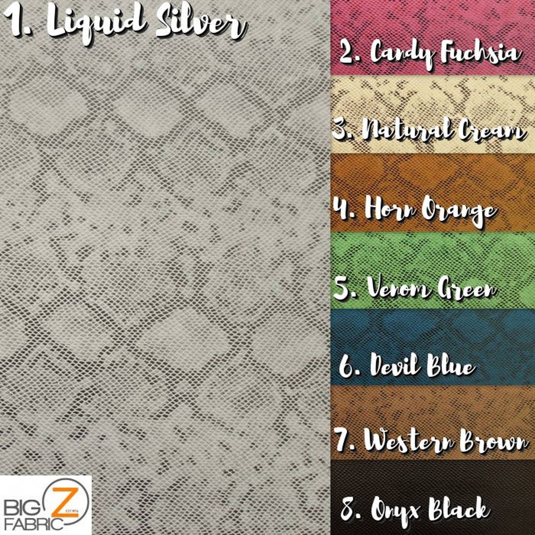 Tropic Sopythana Python Snake Vinyl Fabric - 9 COLORS - by the Yard DIY ...