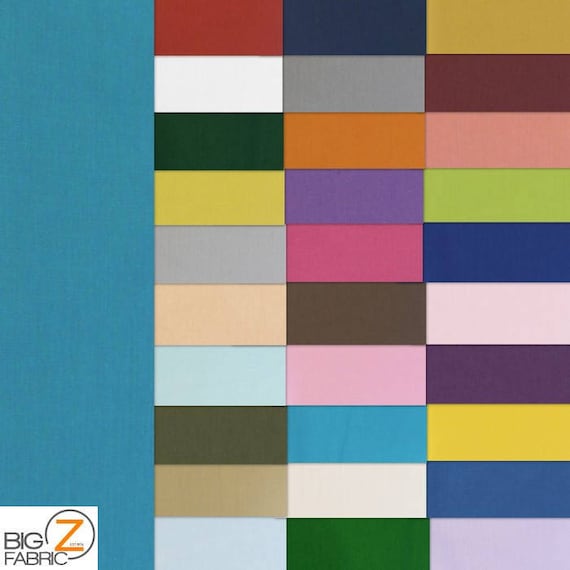 Solid Poly Cotton Fabric 31 COLORS Sold by the Yard | Etsy