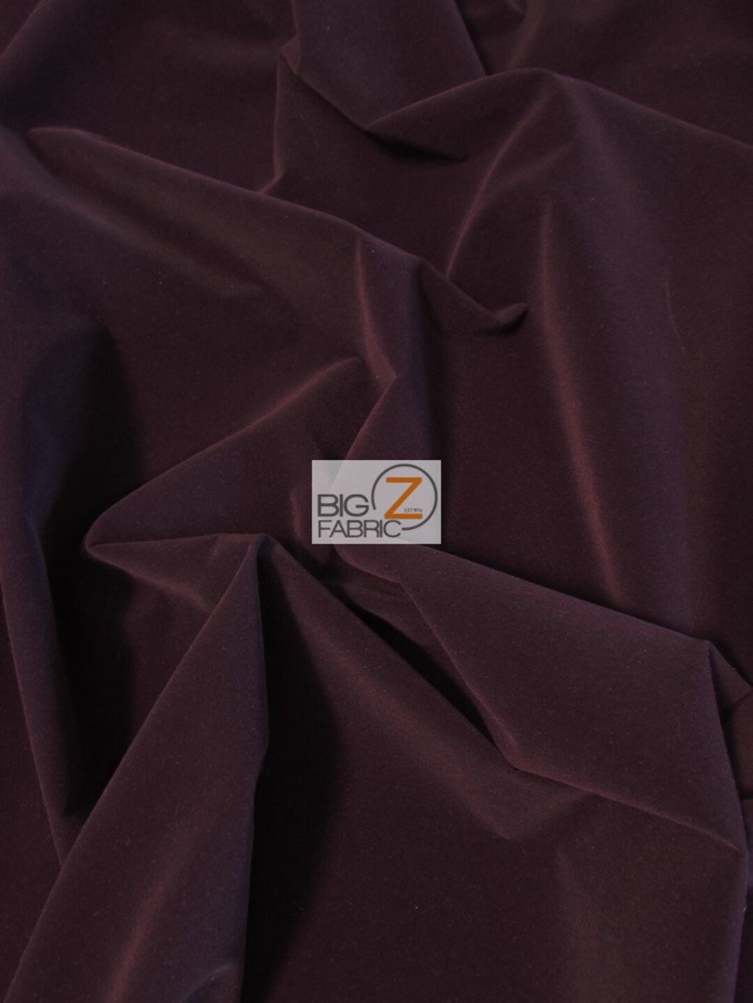 Upholstery Grade Solid Flocking Velvet Fabric - DARK PURPLE - Sold by ...