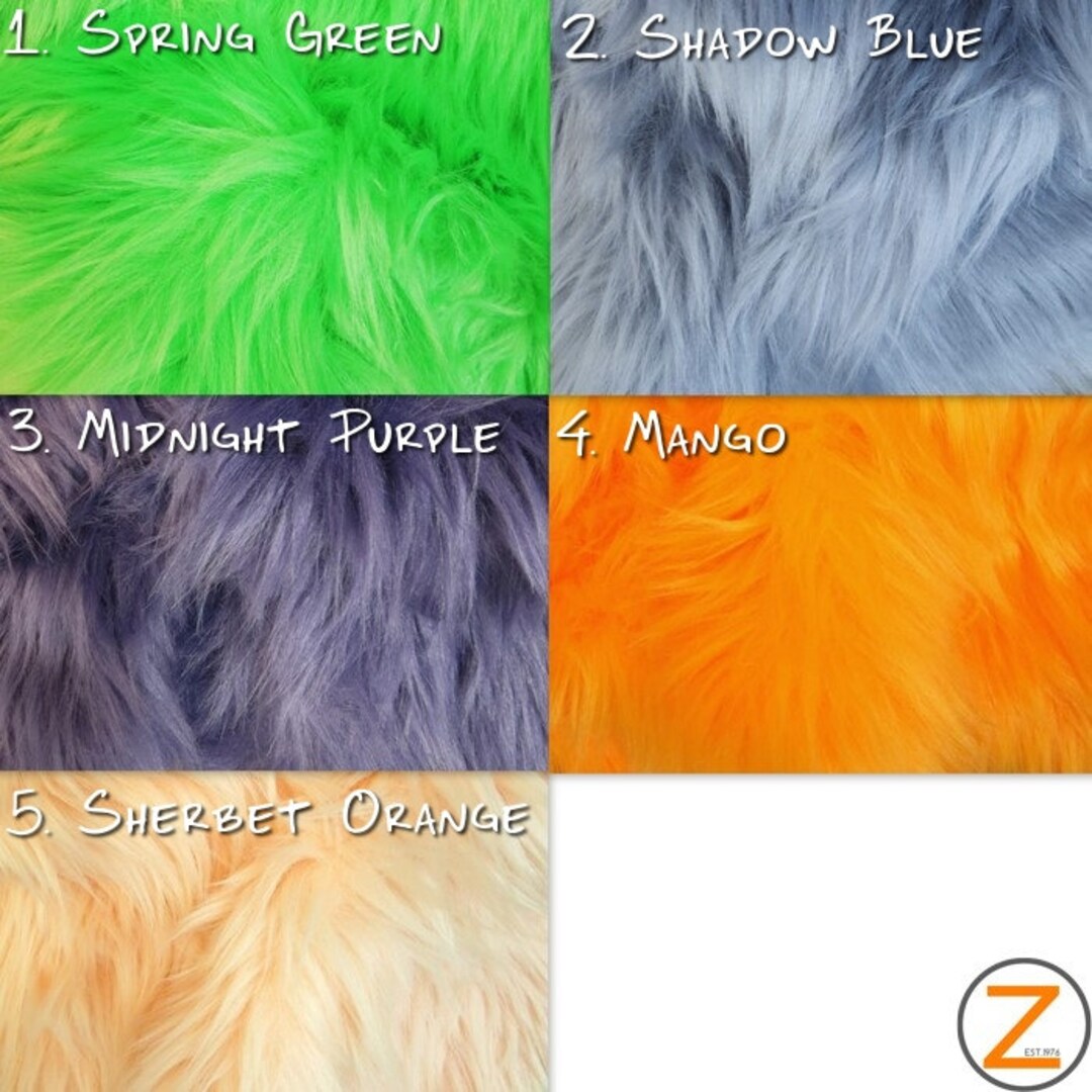 Solid Shaggy Faux Fur Fabric 5 NEW COLORS 64 Width Coats Costumes ...
