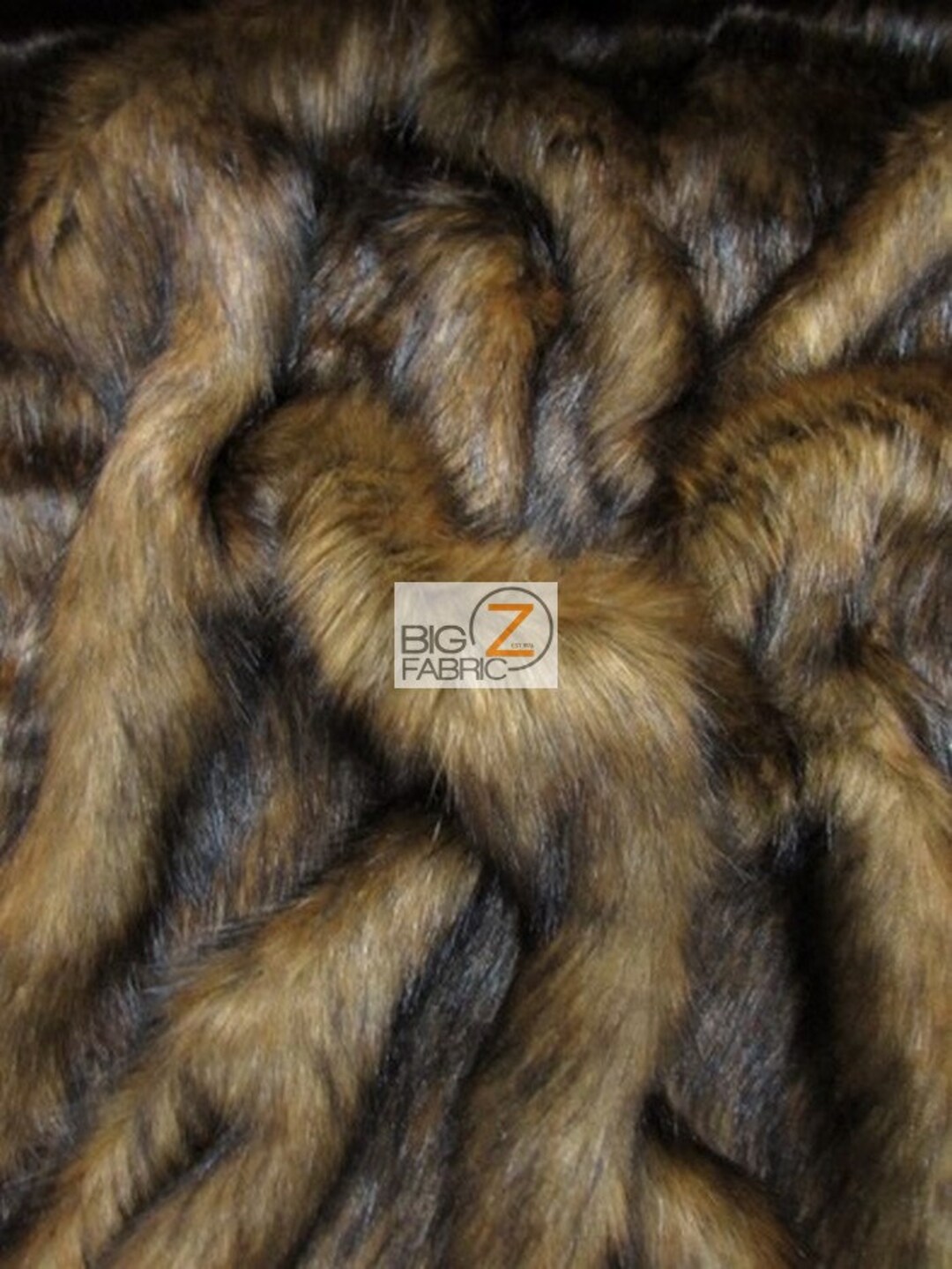 Faux Fake Fur Animal Long Pile Fabric - HONEY WOLF - 60" Width Sold by ...