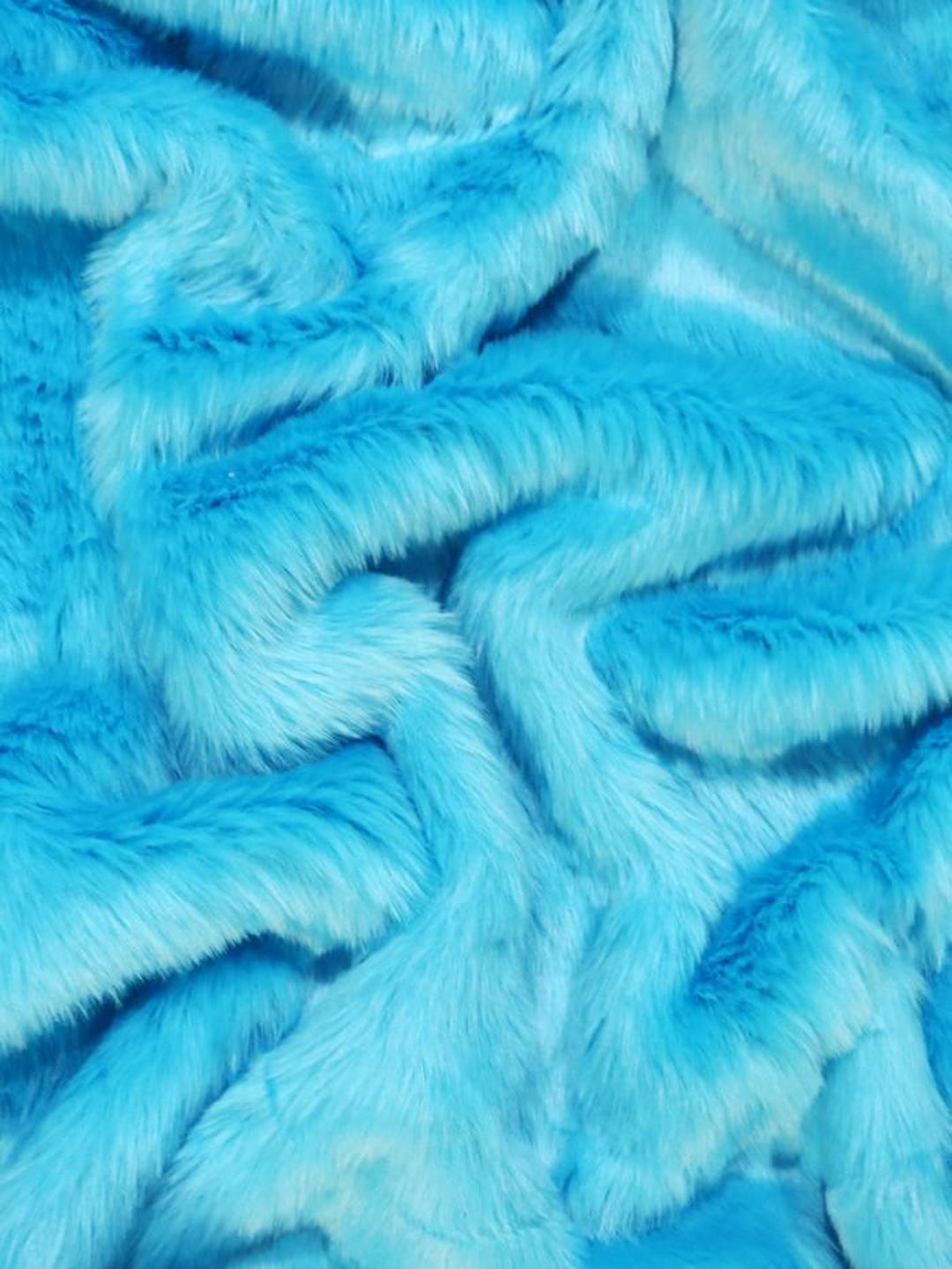 Short Shag Faux Fur Fabric - ELECTRIC BLUE - Sold by the Yard 64" Width ...