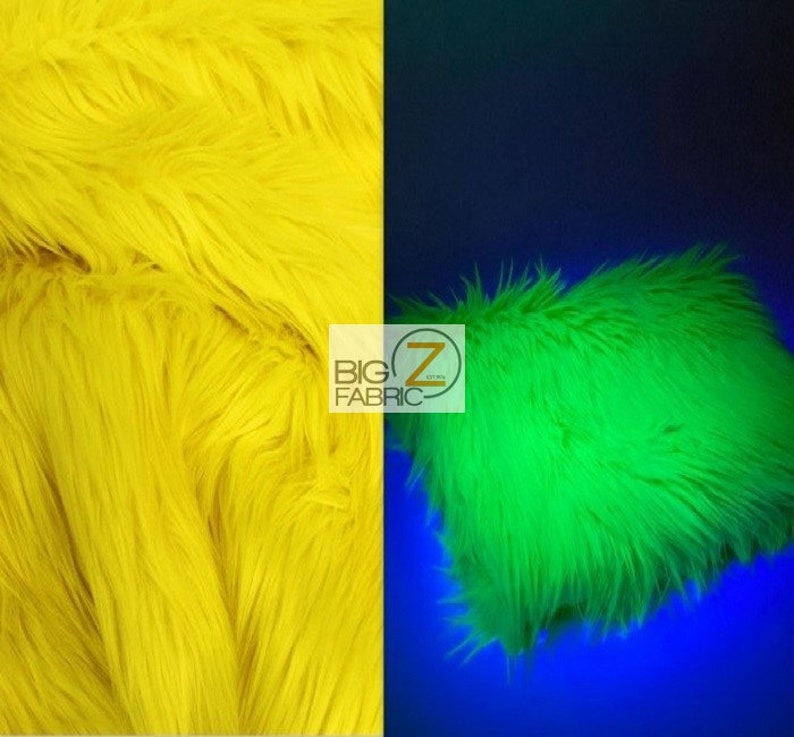 UV Reactive Solid Shaggy Faux Fur Fabric 6 COLORS Sold by - Etsy
