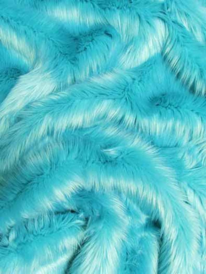 Solid Shaggy Faux Fur Fabric - TURQUOISE - Sold by the Yard 60" Width ...