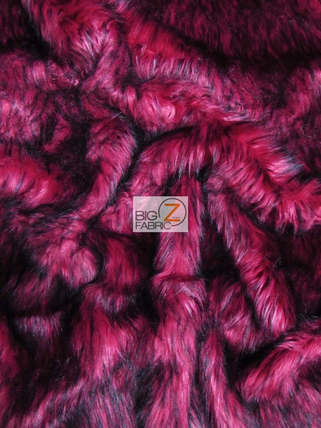Faux Fake Fur Arctic Alaskan Husky Long Pile Fabric - FUCHSIA- Sold by ...