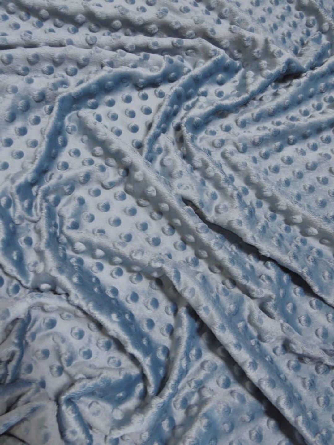Dimple Dot Minky Cuddle Fabric - DEMIN BLUE - Sold by the Yard 58"/60 ...