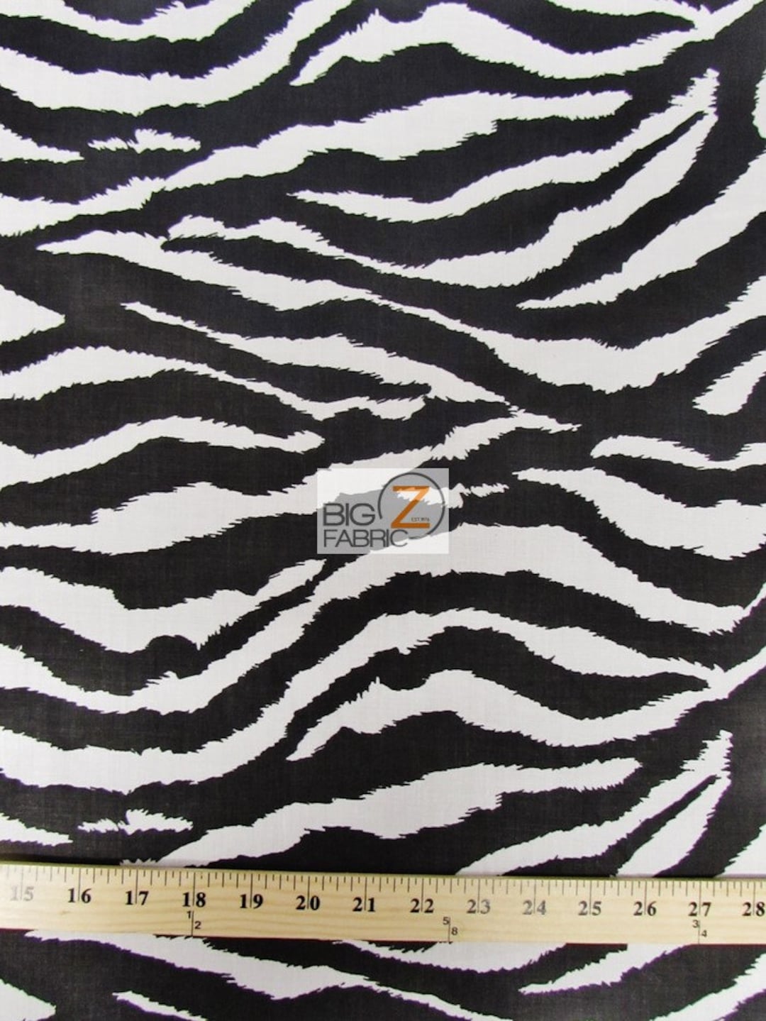 Poly Cotton Printed Fabric Animal Zebra - WHITE - 58"/59" Width Sold by ...