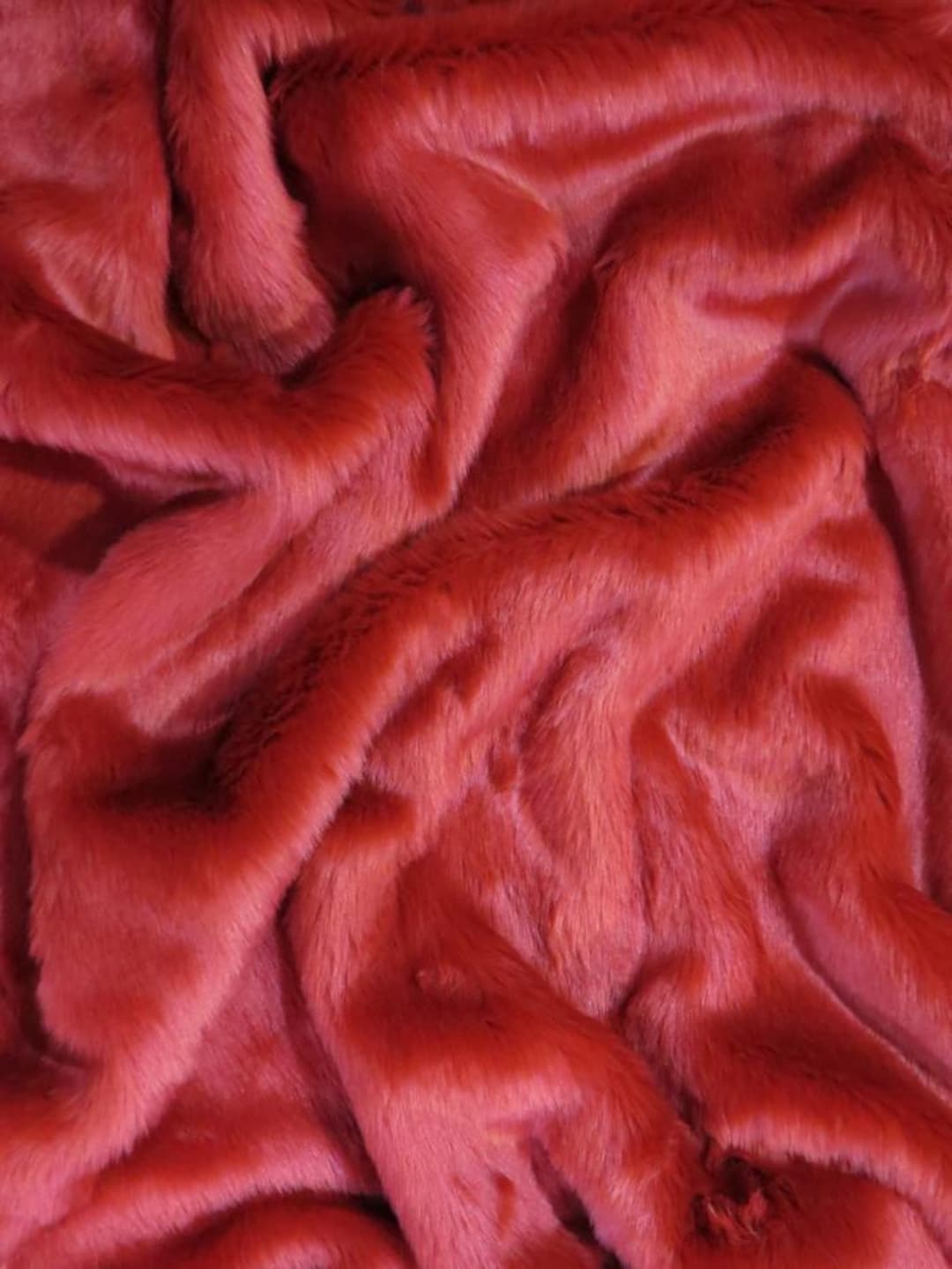 Short Shag Faux Fur Fabric - SCARLET RED - Sold by the Yard 64" Width ...
