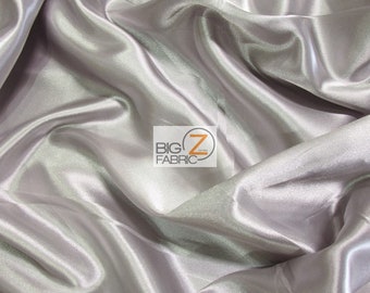 Silver Satin Fabric Bridal Satin Fabric Fabric by the Yard 58/60 Width ...