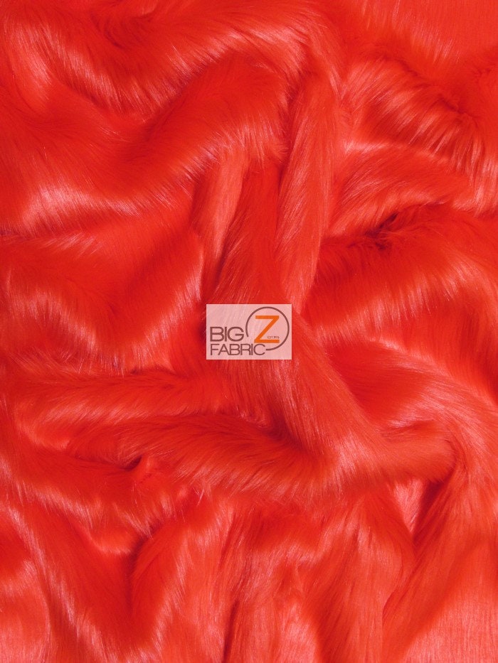 Solid Shaggy Faux Fur Fabric FIRE RED Sold by the Yard | Etsy