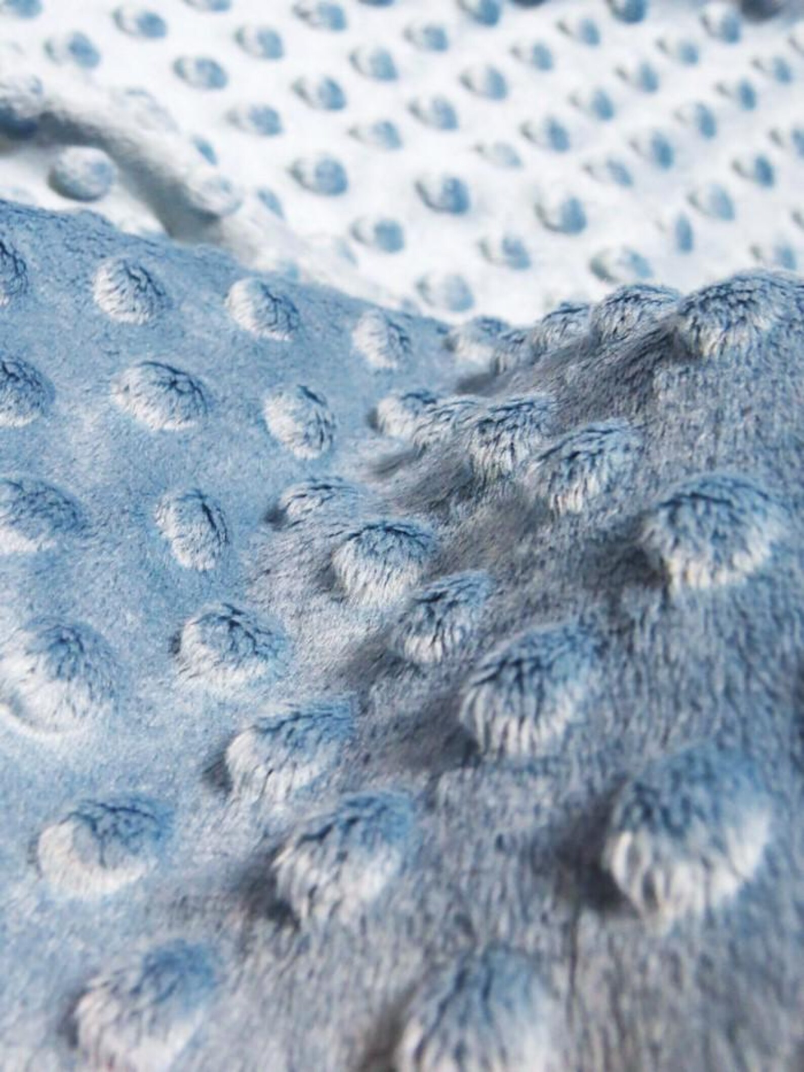 Dimple Dot Minky Cuddle Fabric - DEMIN BLUE - Sold by the Yard 58"/60 ...
