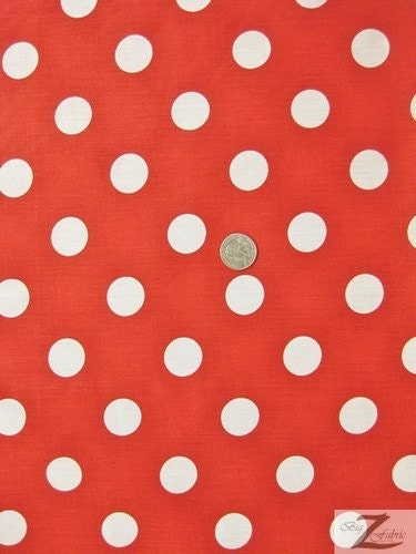Big Polka Dot Polycotton Fabric RED/BLACK Dots Sold by the | Etsy