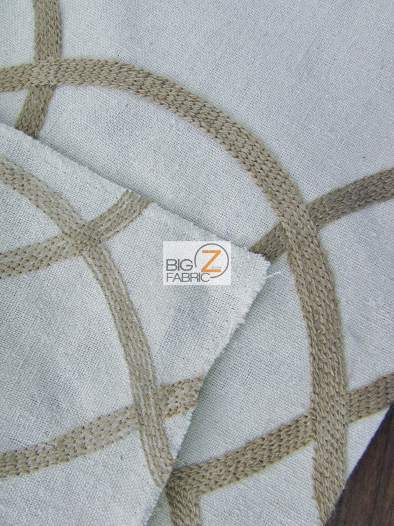 Modern Trellis Poly Linen Blend Upholstery Fabric CLASSIC | Etsy