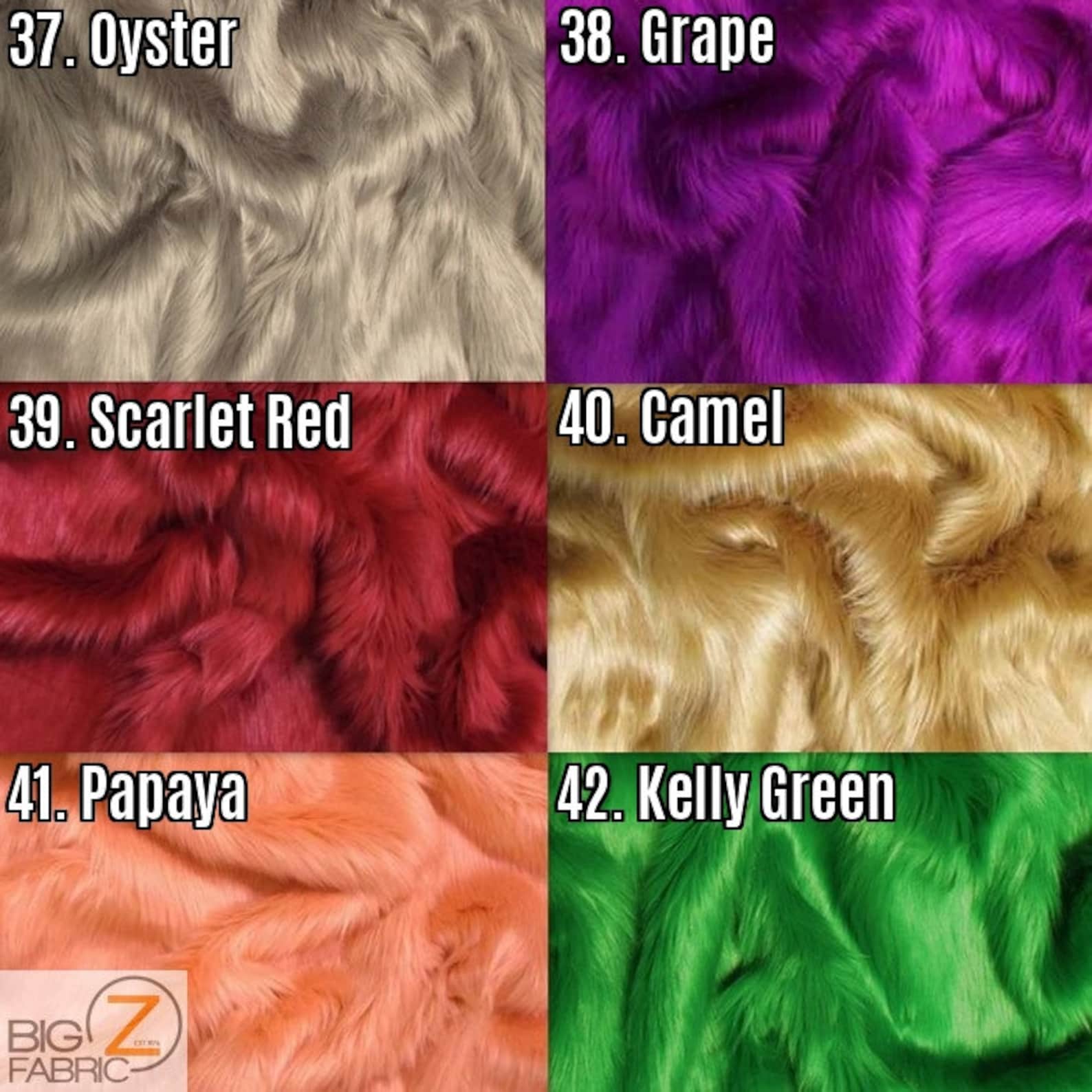 Solid Shaggy Faux Fur Fabric 59 COLORS Sold by Half/full - Etsy