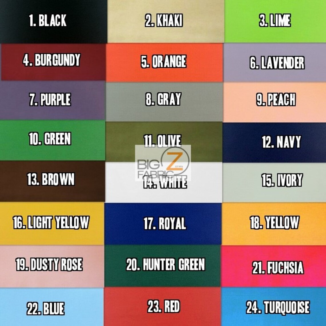 Solid Poly Cotton Fabric 25 COLORS by the Yard Clothing - Etsy