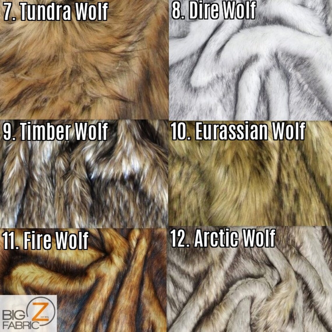 Faux Fake Fur Animal Coat Costume Fabric wolf Series 15 | Etsy