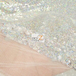 Mini Disc Sequin Nylon Mesh Fabric - MATTE CHARCOAL - Sold by the Yard ...