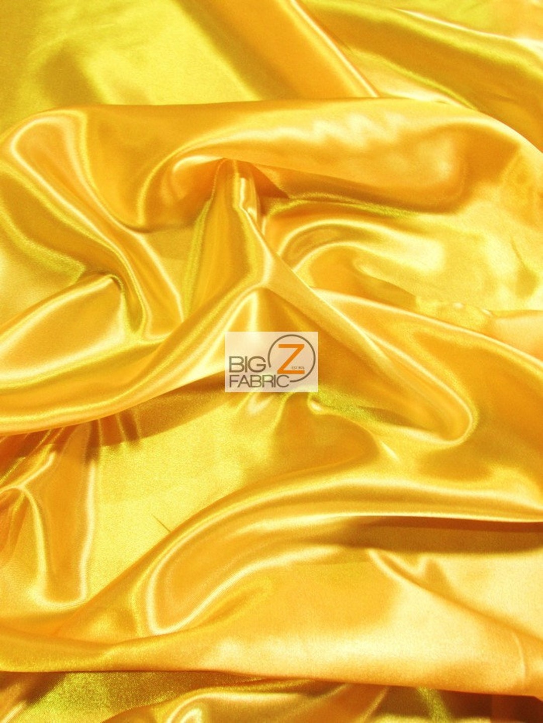 Solid Medium Weight Shiny Satin Fabric - YELLOW - Sold by the Yard ...