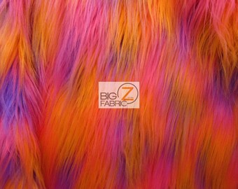 Faux Fake Fur Animal Long Pile Fabric HONEY WOLF 60 | Etsy