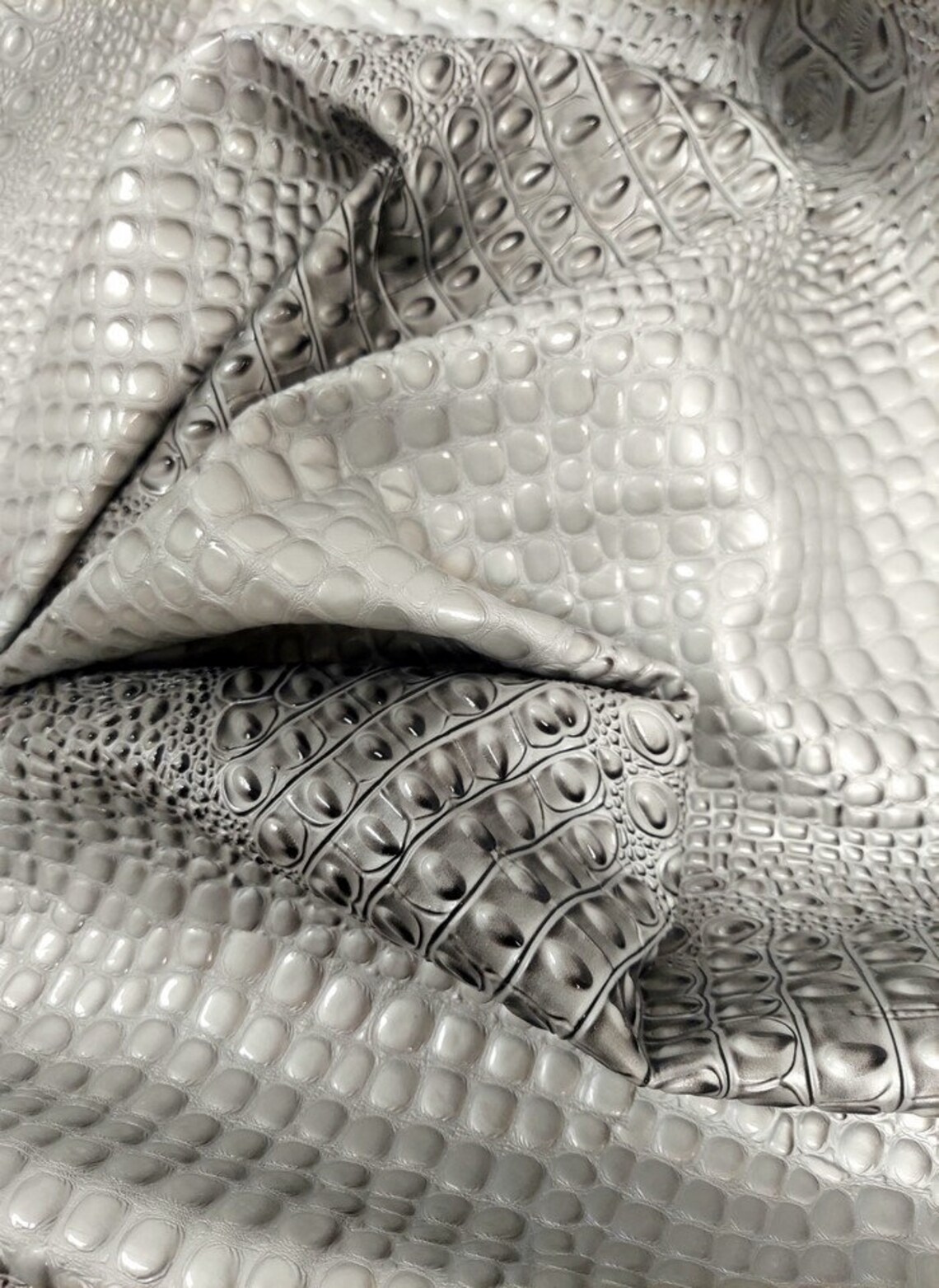 Florida Gator 3D Embossed Vinyl Fabric - MERCURY SILVER - by Yard ...