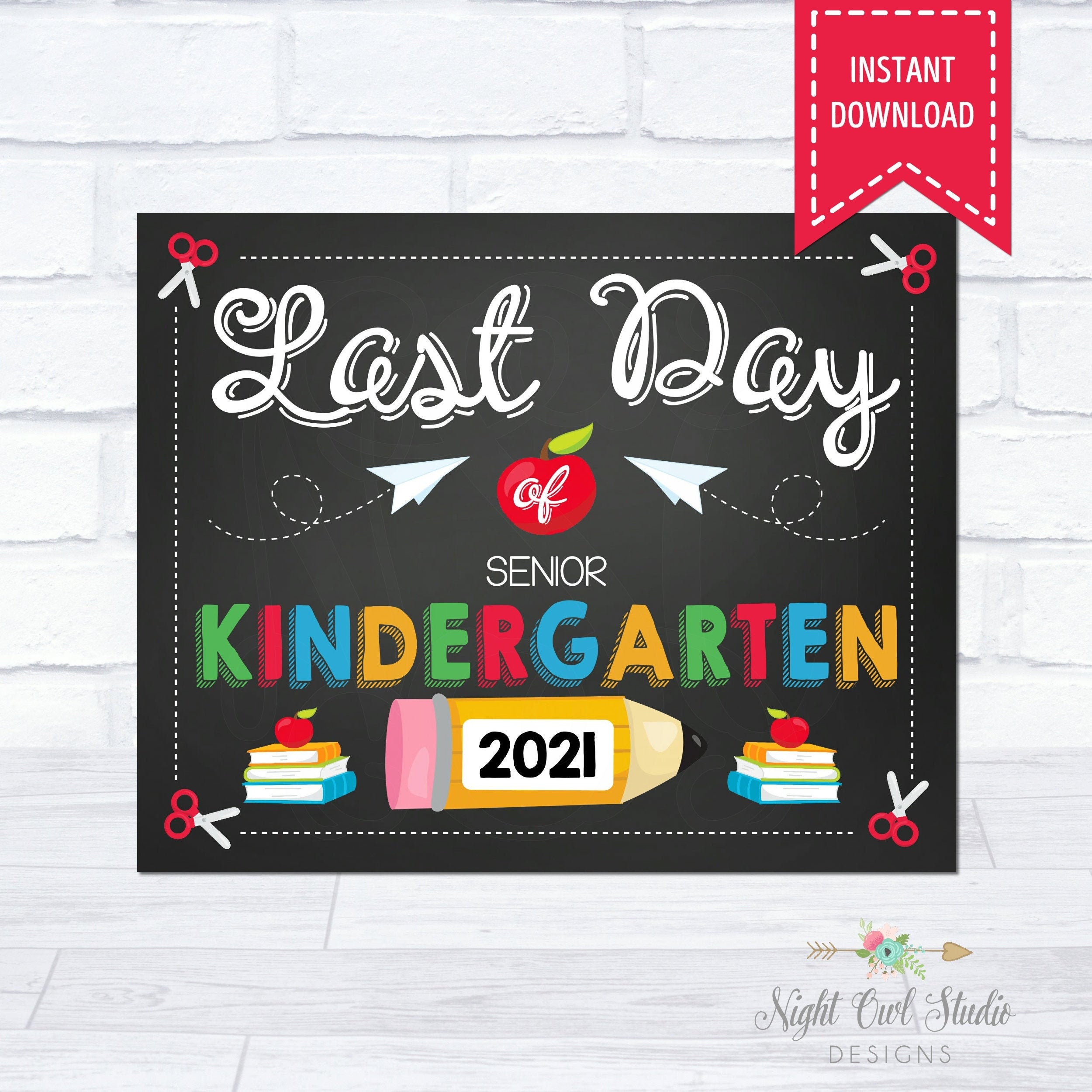 Letrero Último día de Kinder Rótulo Último día de escuela | Etsy