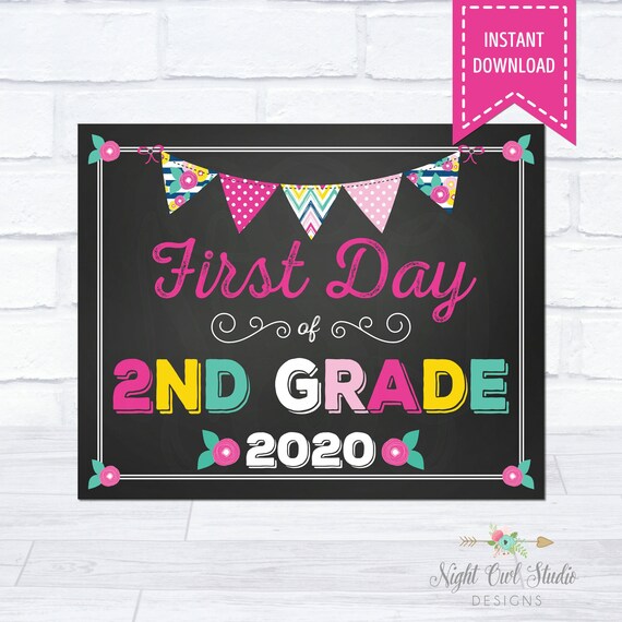 First Day of Second Grade Sign Princess First Day of Second Grade Sign ...