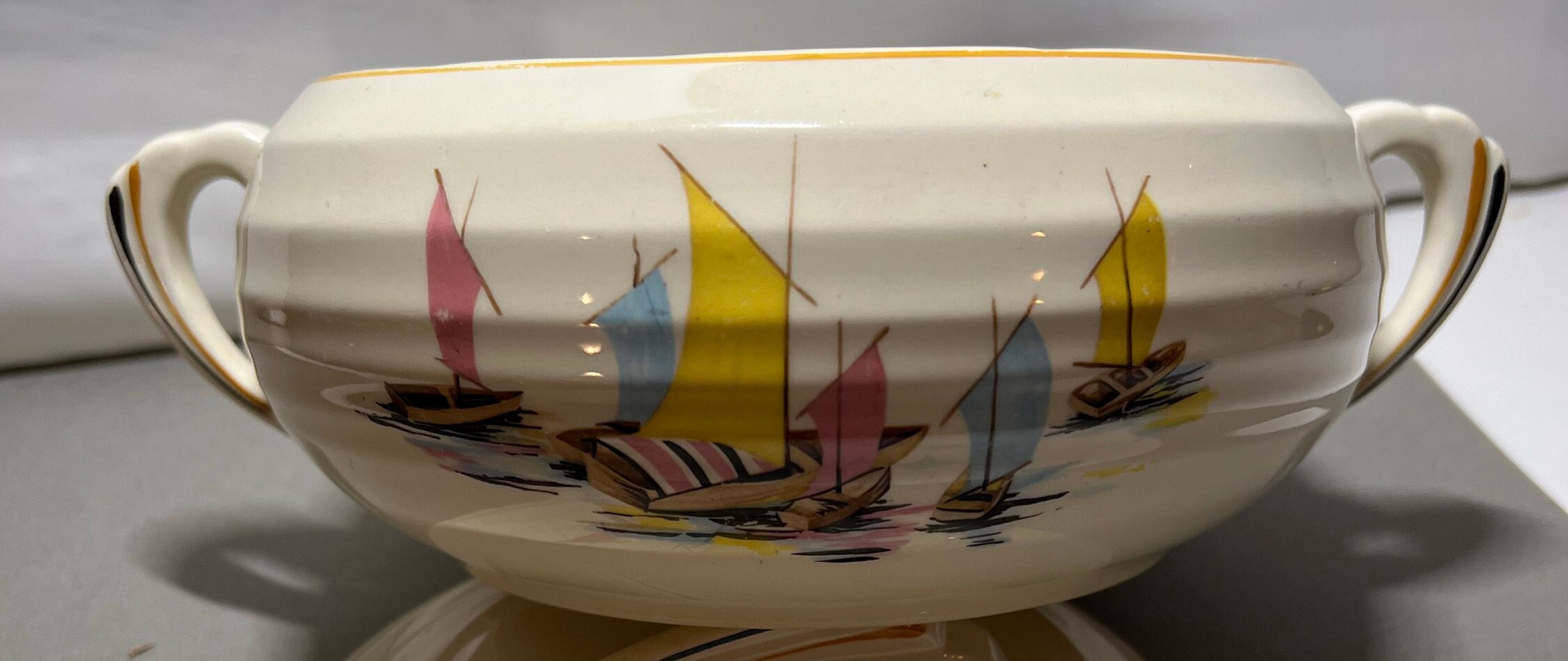 30's Edwin M. Knowles Art Deco Yorktown Shape Covered - Etsy