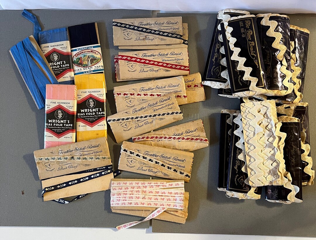 1920's Feather Stitch Braid, Ric Rac Braid & Bias Tape Lot - Etsy