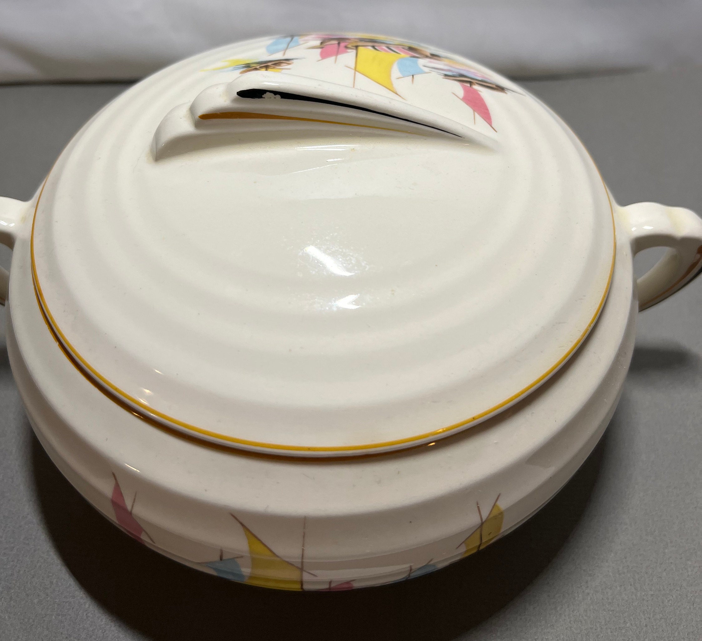 30's Edwin M. Knowles Art Deco Yorktown Shape Covered - Etsy