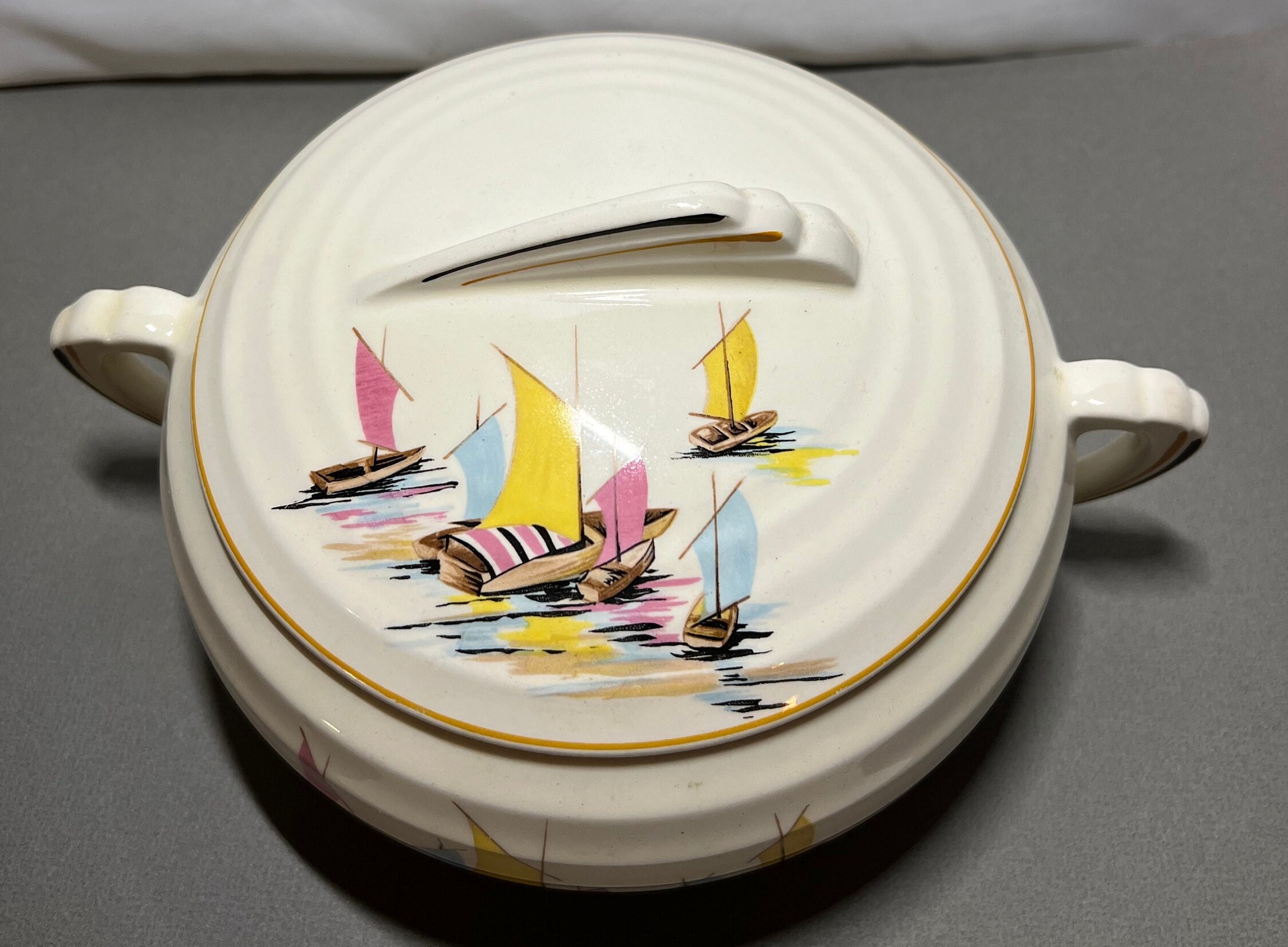 30's Edwin M. Knowles Art Deco Yorktown Shape Covered - Etsy