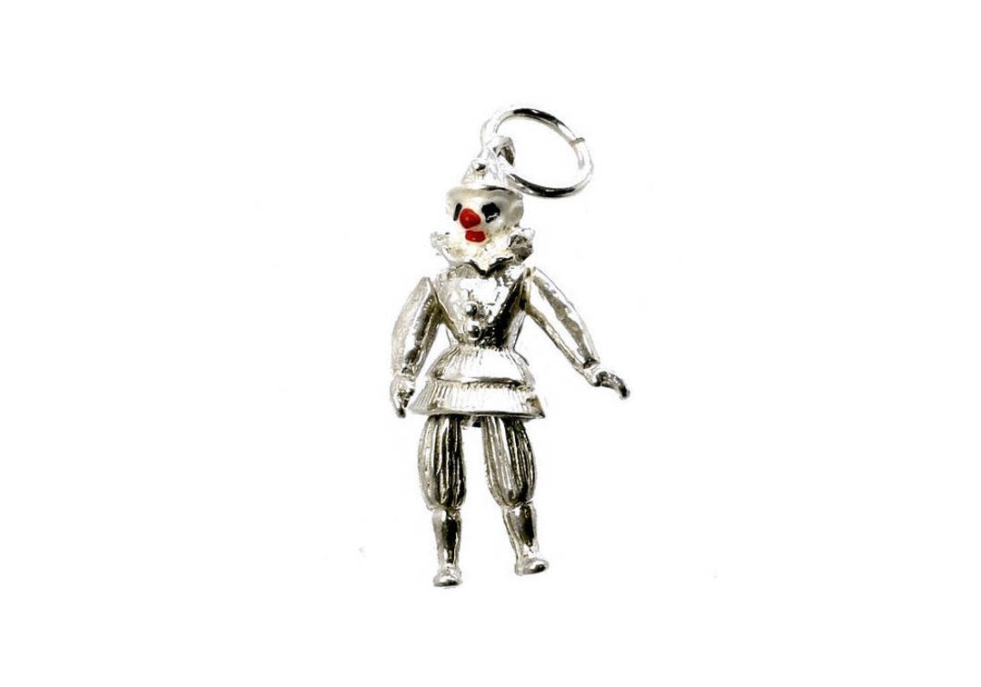 Sterling Silver Movable Pierrot Clown Charm, Circus Pendant - Etsy