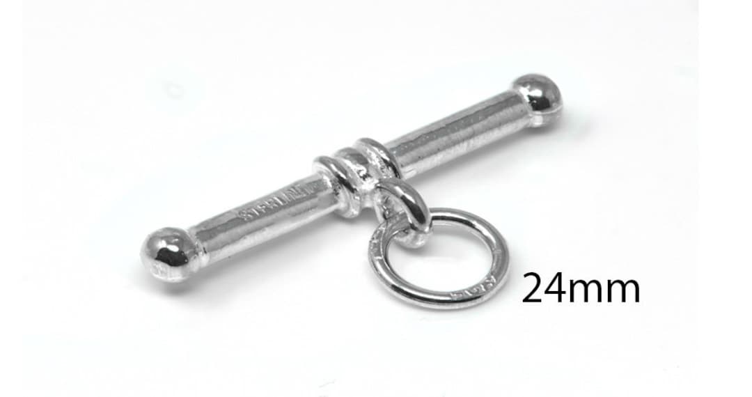 Sterling Silver Albert T-bar- 24MM 925, T-bar Necklace, T-bar Bracelet ...