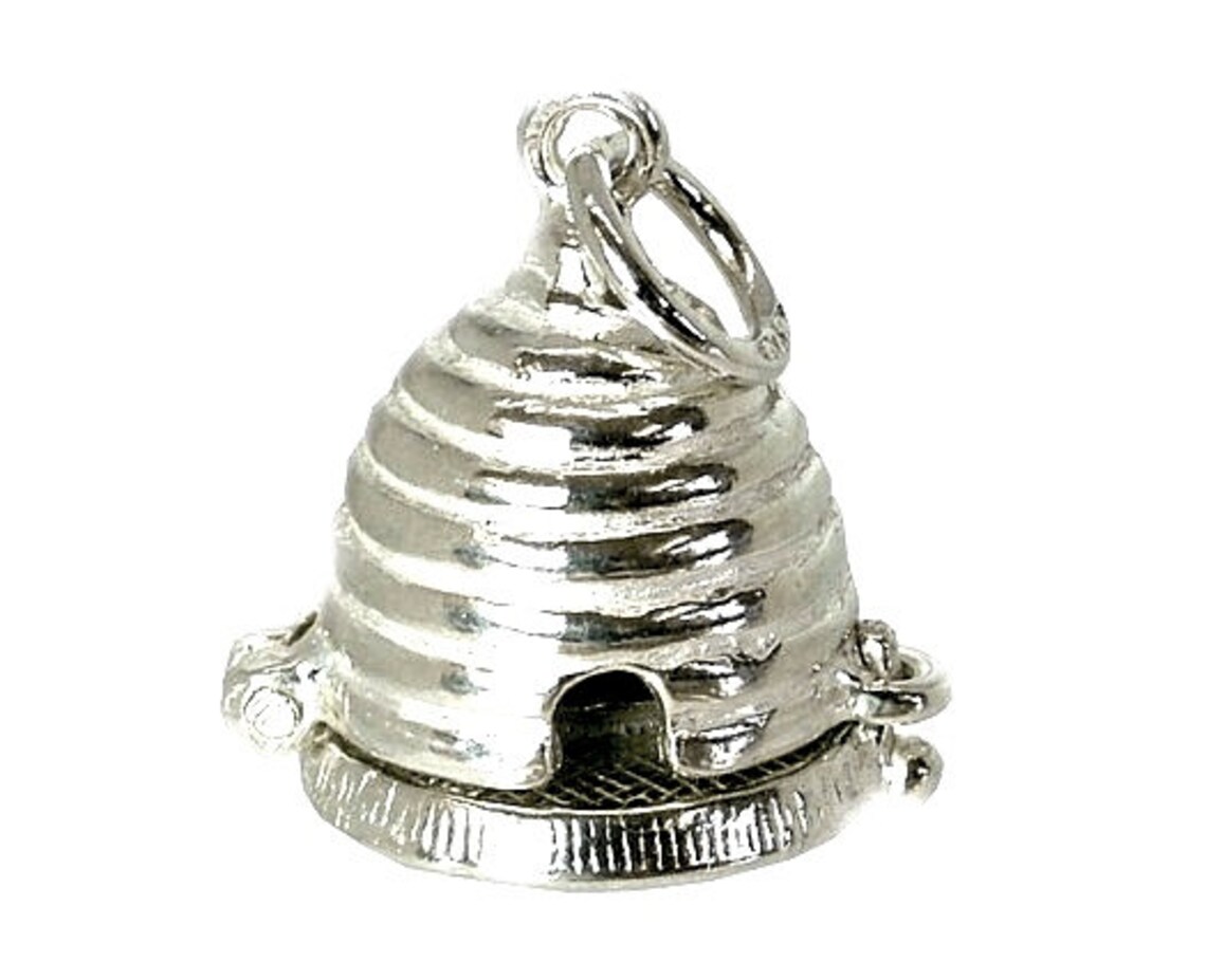 Sterling Silver Opening Beehive Charm, Bumble Bee Inside - Etsy