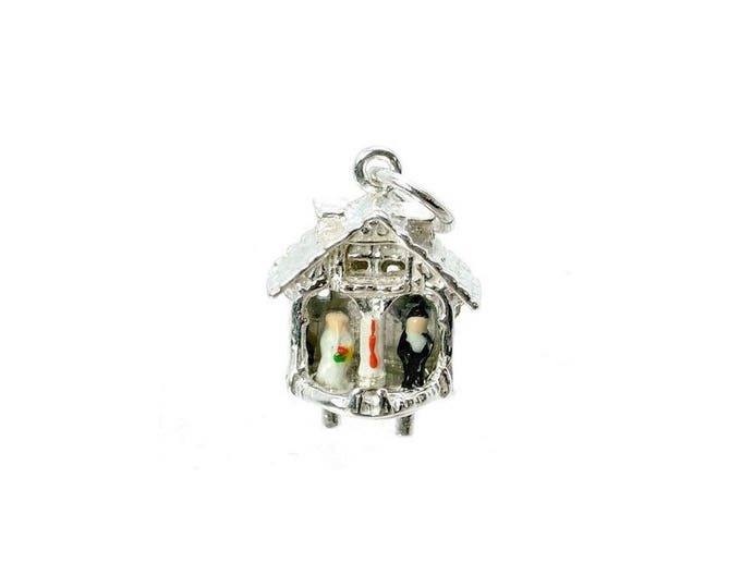 Sterling Silver Movable Enamelled Wedding Weather House Charm for ...