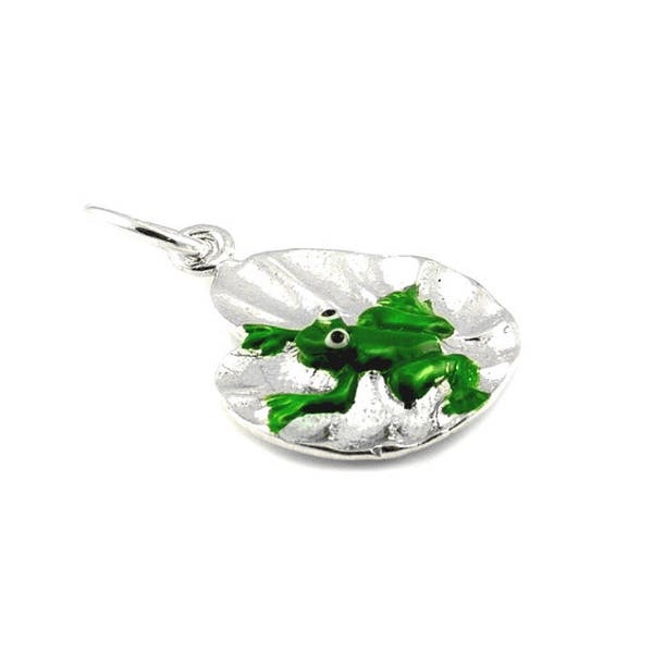 Sterling Silver Frog Charm - Etsy