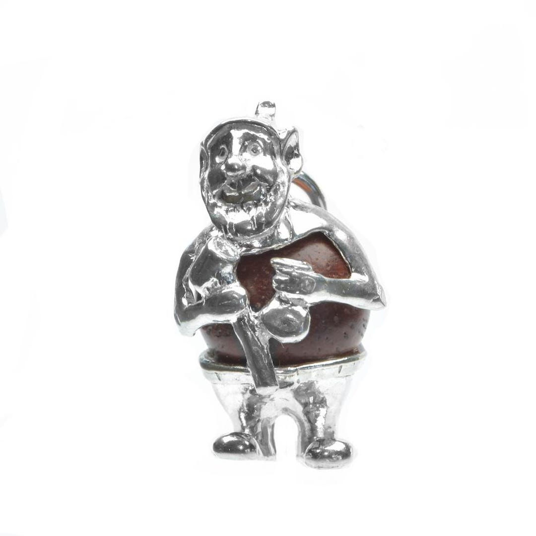 Sterling Silver Touch Wood Gnome Charm, Fumsup Lucky Pendant - Etsy