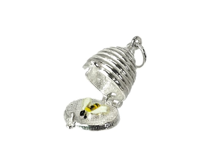 Sterling Silver Opening Beehive Charm, Bumble Bee Inside - Etsy