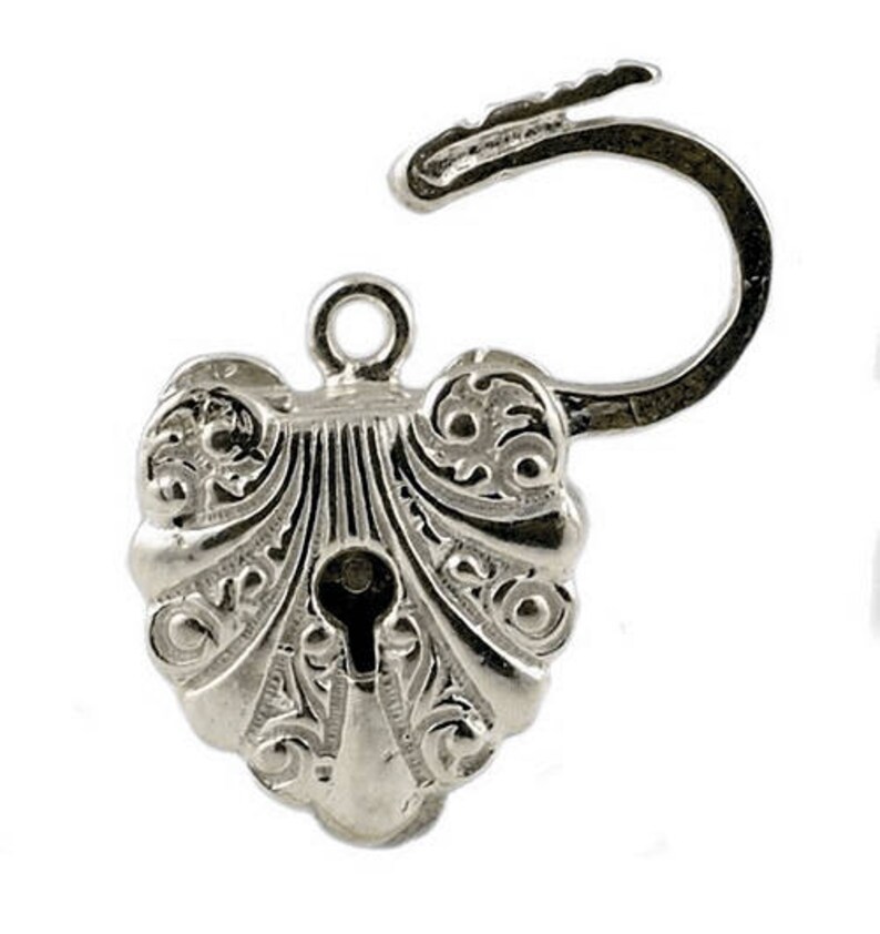 Sterling Silver Fancy Carved Padlock for Bracelets Carved - Etsy