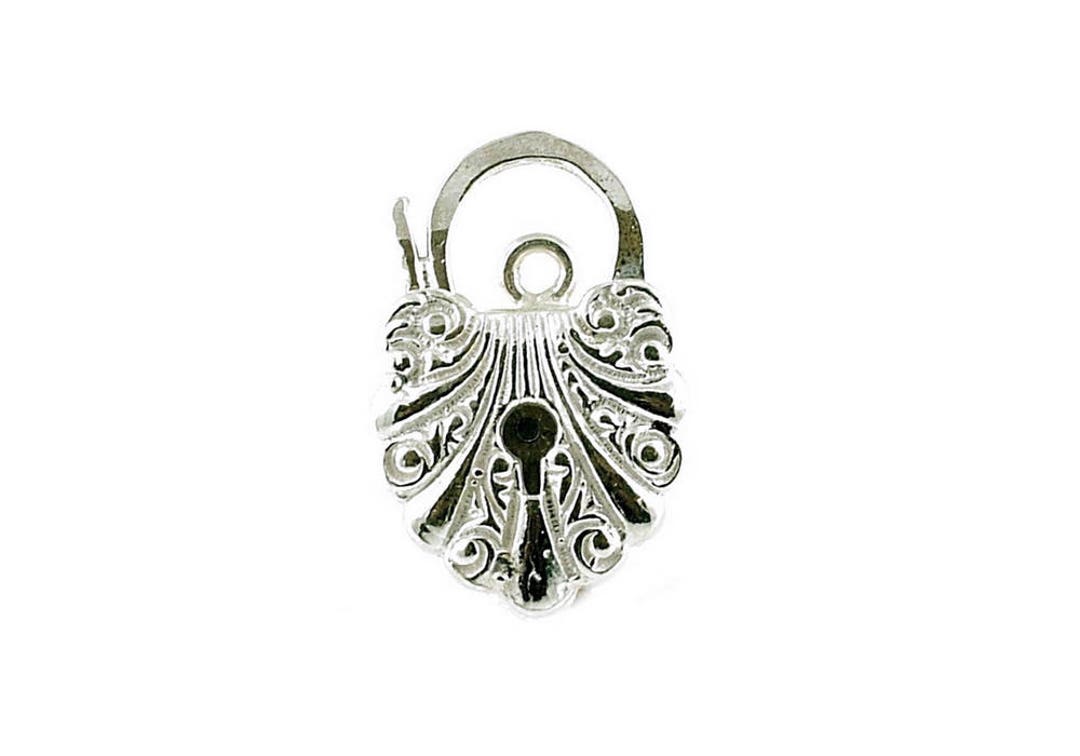 Sterling Silver Fancy Carved Padlock for Bracelets, Carved Padlock for ...