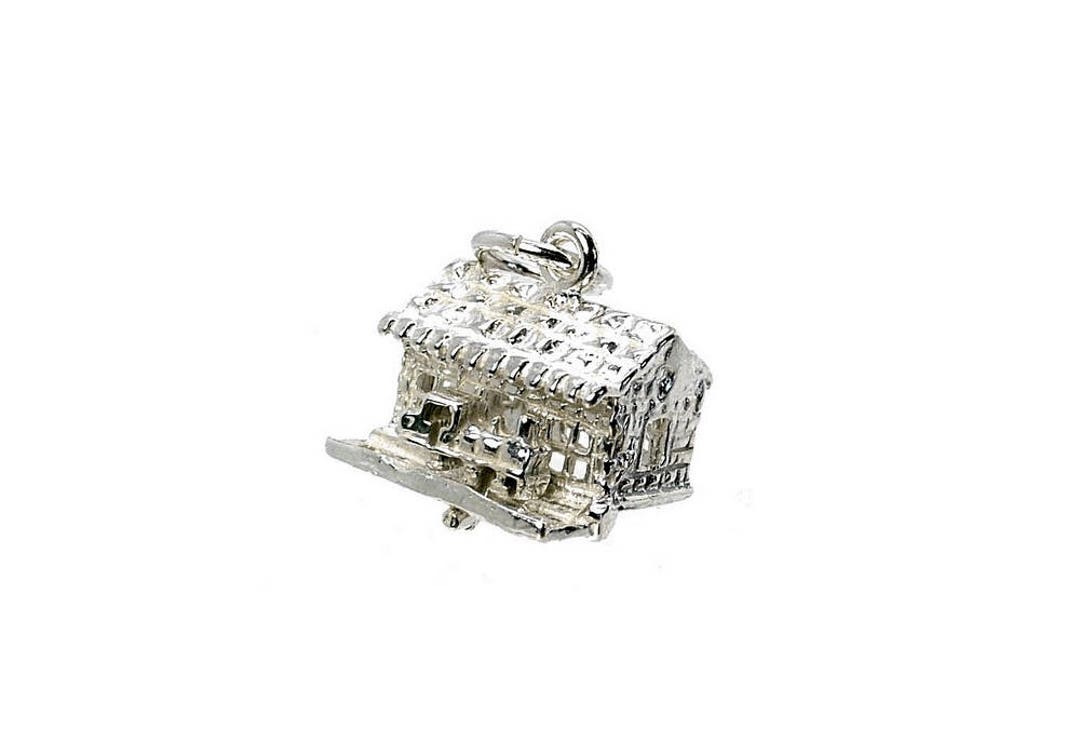 Sterling Silver Train Station Charm, Train Moves in Station - Etsy