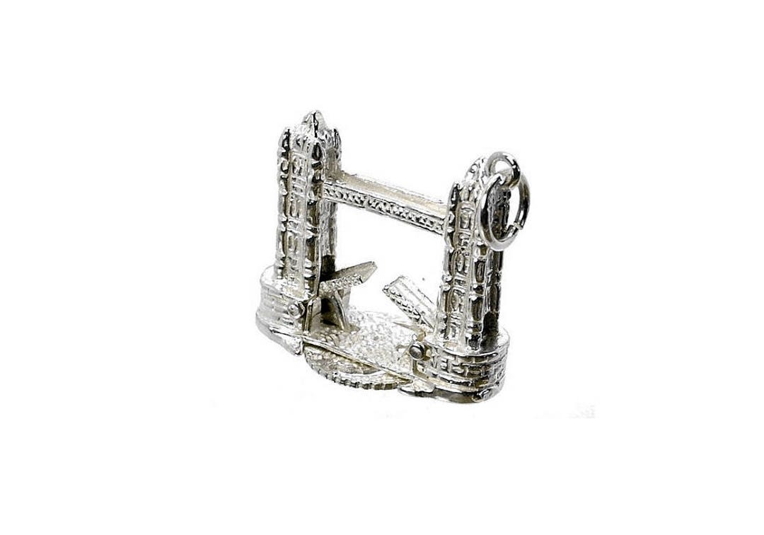 Sterling Silver Large Opening Tower Bridge Charm for Bracelets, Charm ...
